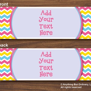 Editable Chevron Bag Toppers in Pink, Blue and Yellow, Printable Easter ...