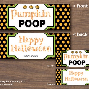 Pumpkin Poop, Editable Halloween Bag Toppers, Treat Bag Labels, INSTANT ...