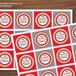 Rudolph the Red-toed Reindeer Gift Tags, DIY Editable Christmas Circle ...