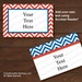 Red White and Blue Chevron Label Cards Editable Chevron - Etsy