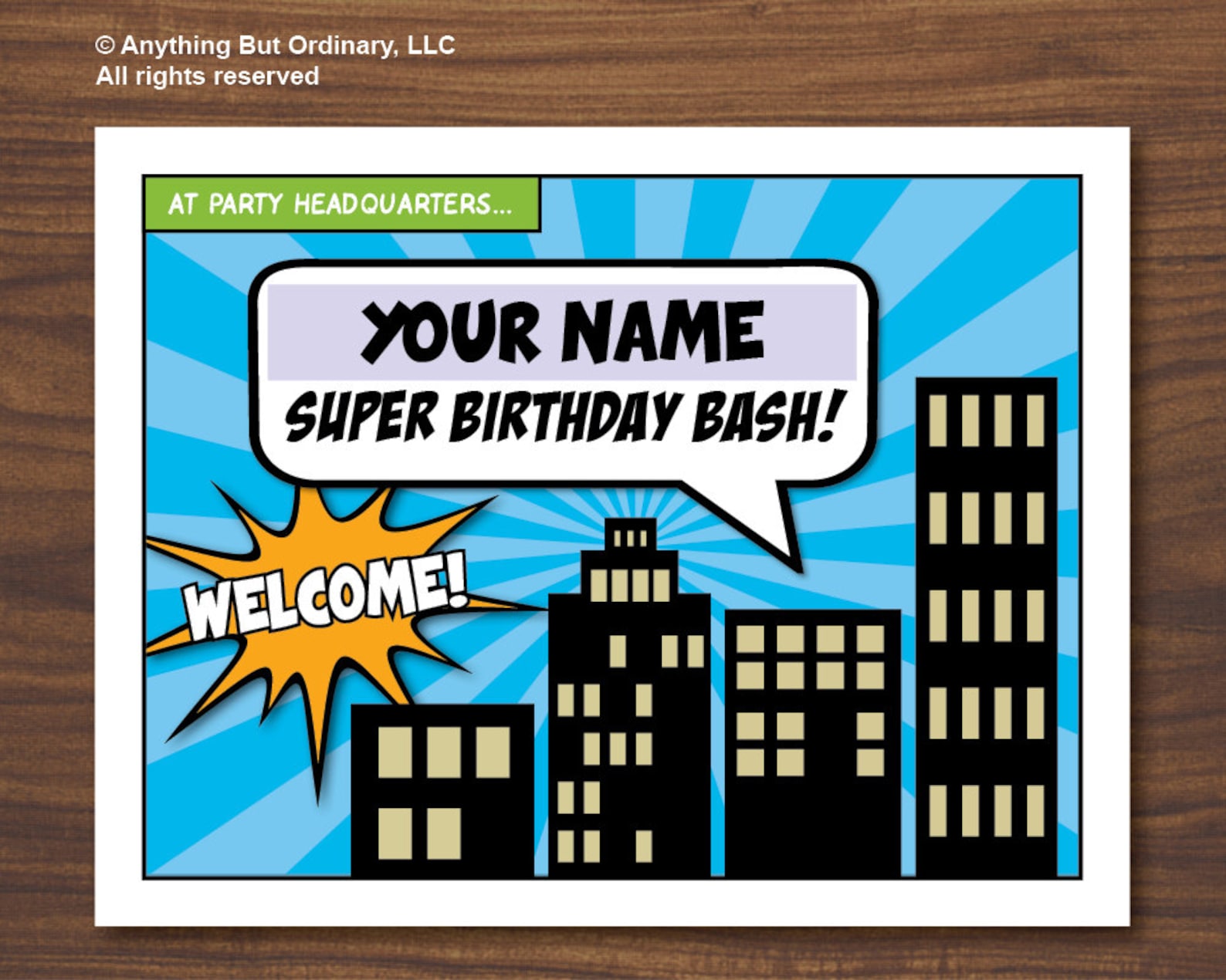 Superhero Welcome Sign Comic Book Super Hero Editable Party - Etsy