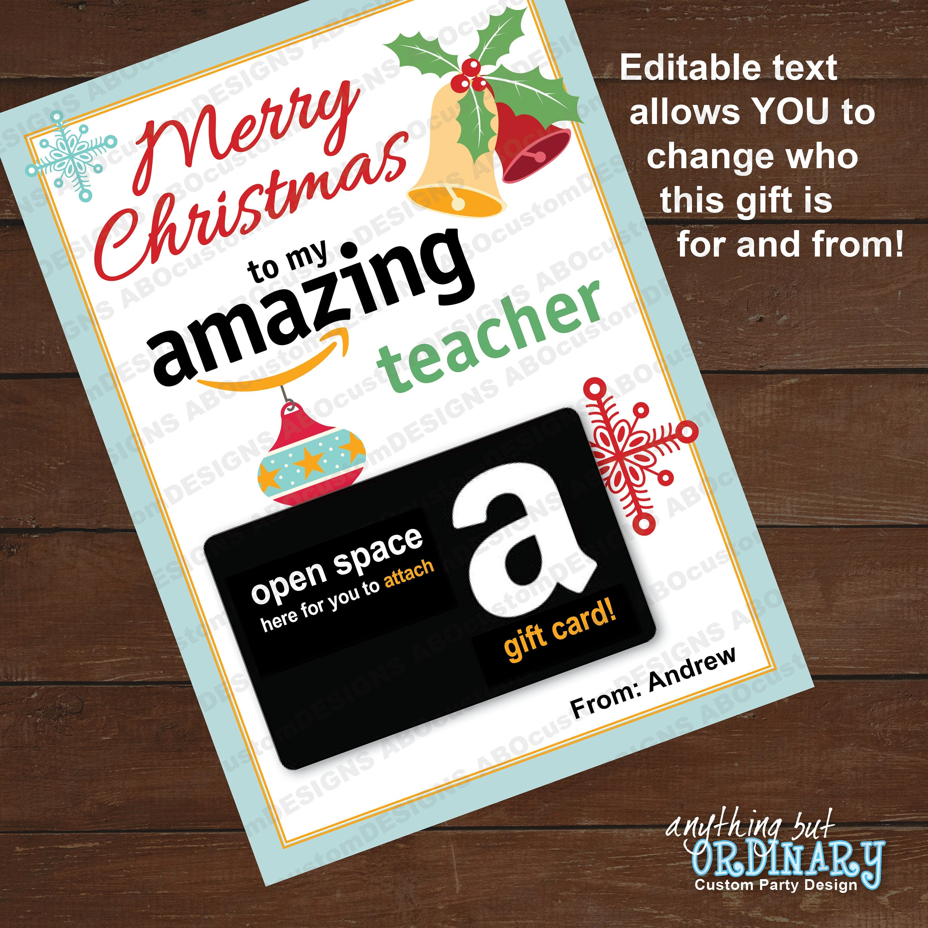 Amazing Christmas Gift Card Holder | Editable Card Holder | Printable ...