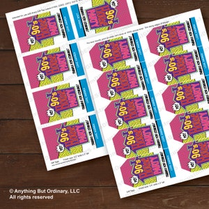 PERSONALIZED 90's House Party Favor Tags | Pink 90's Birthday Party ...
