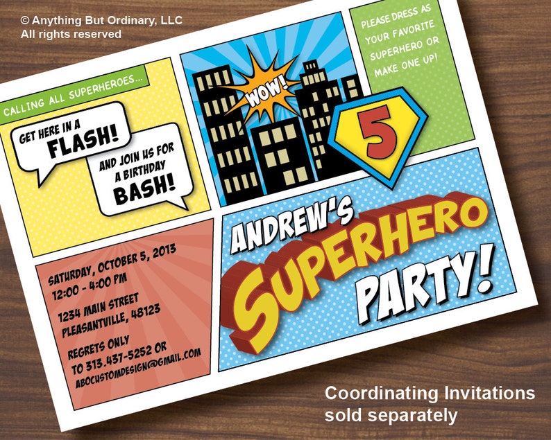 Superhero Birthday Party Package Printable Super Hero Party - Etsy
