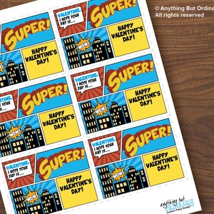 Printable Superhero Valentine Cards Kid's Super Hero - Etsy