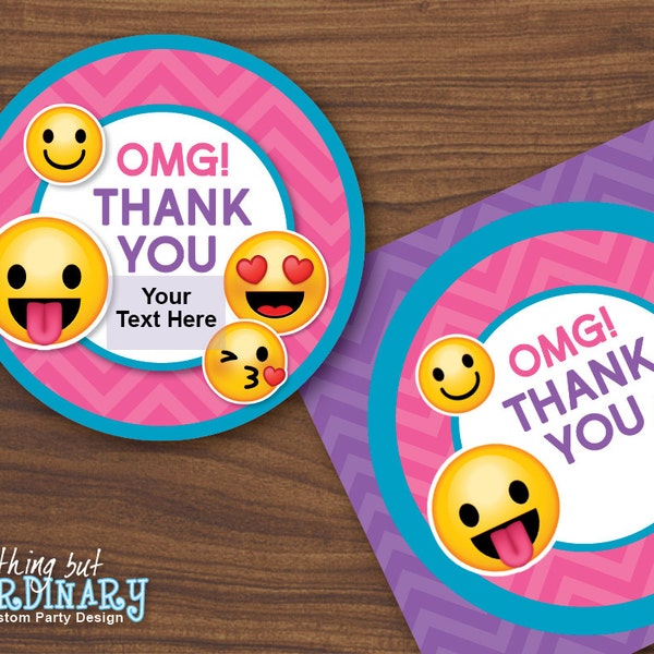Emoji Thank You Card - Etsy