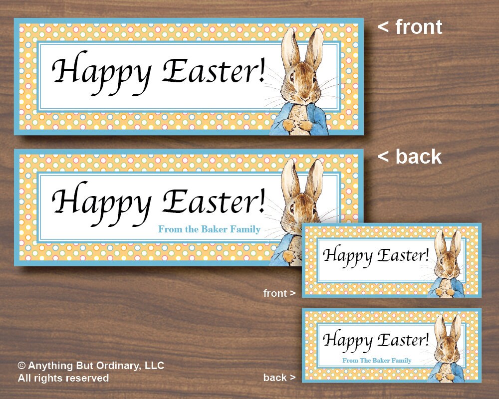 Happy Easter Bagtoppers Peter Rabbit DIY Bag Topper Labels - Etsy
