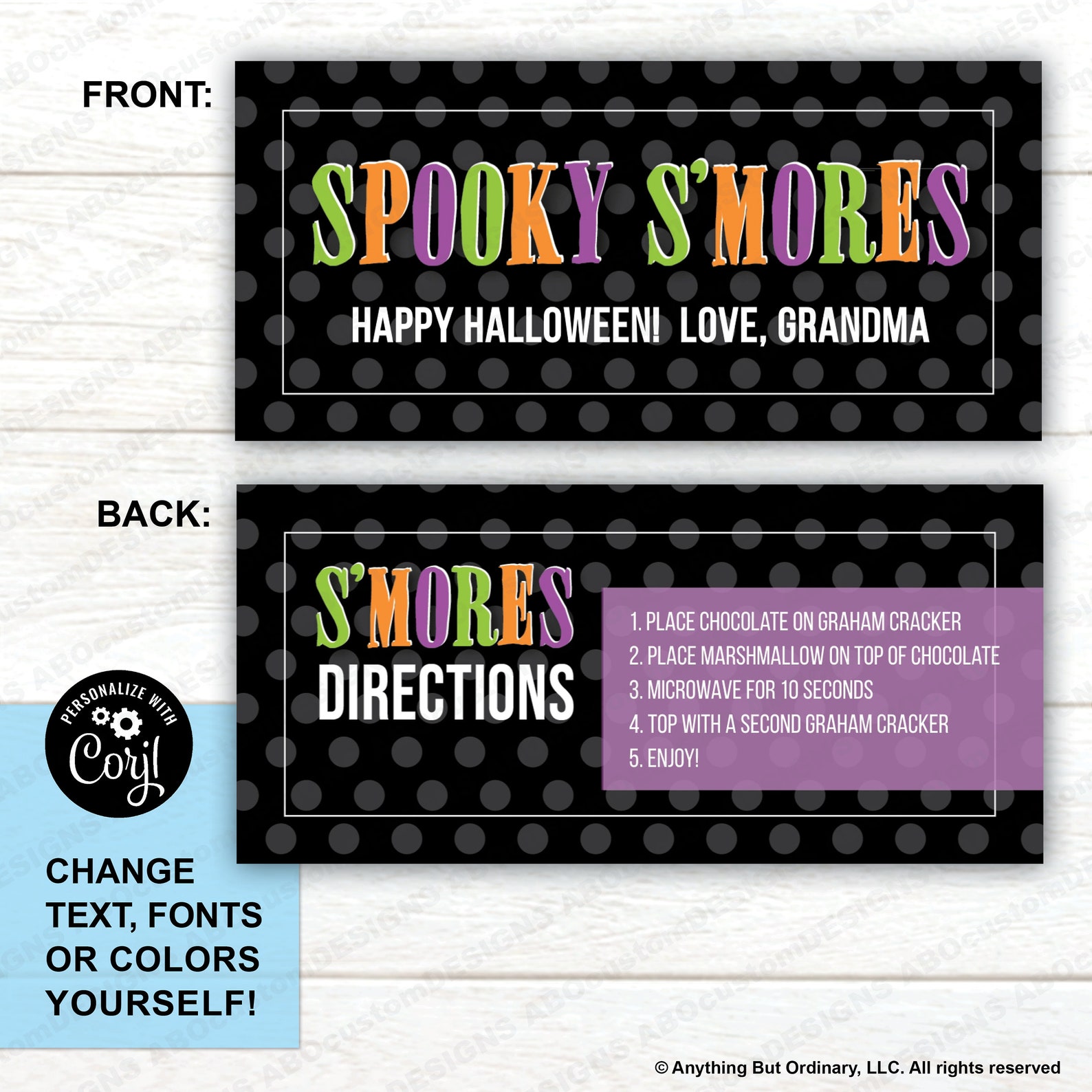 Spooky S'mores Bag Toppers | Printable Halloween Smore Treat Bag ...