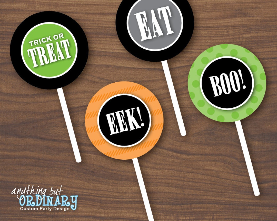 Halloween DIY Party Circles for Cupcake Toppers, Favor Labels, From ...
