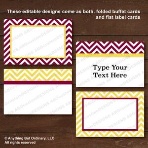 Maroon and Yellow Birthday Decorations Bundle | Printable Chevron ...