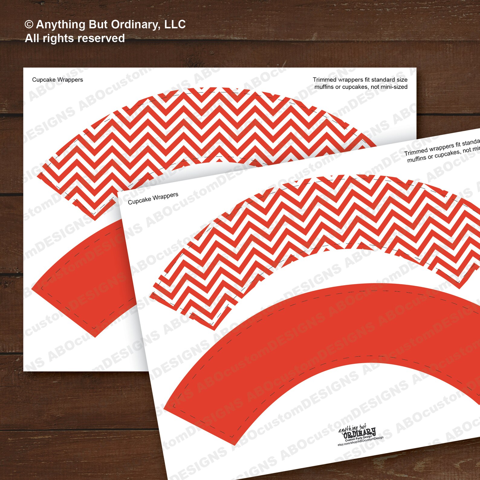 Chevron Red and White Party Cupcake Wrappers, Printable Cupcake Liners ...
