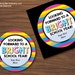 Bright New School Year Gift Tags, DIY Circle Labels for Teachers ...