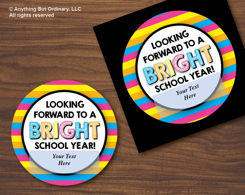 Bright New School Year Gift Tags DIY Circle Labels for | Etsy