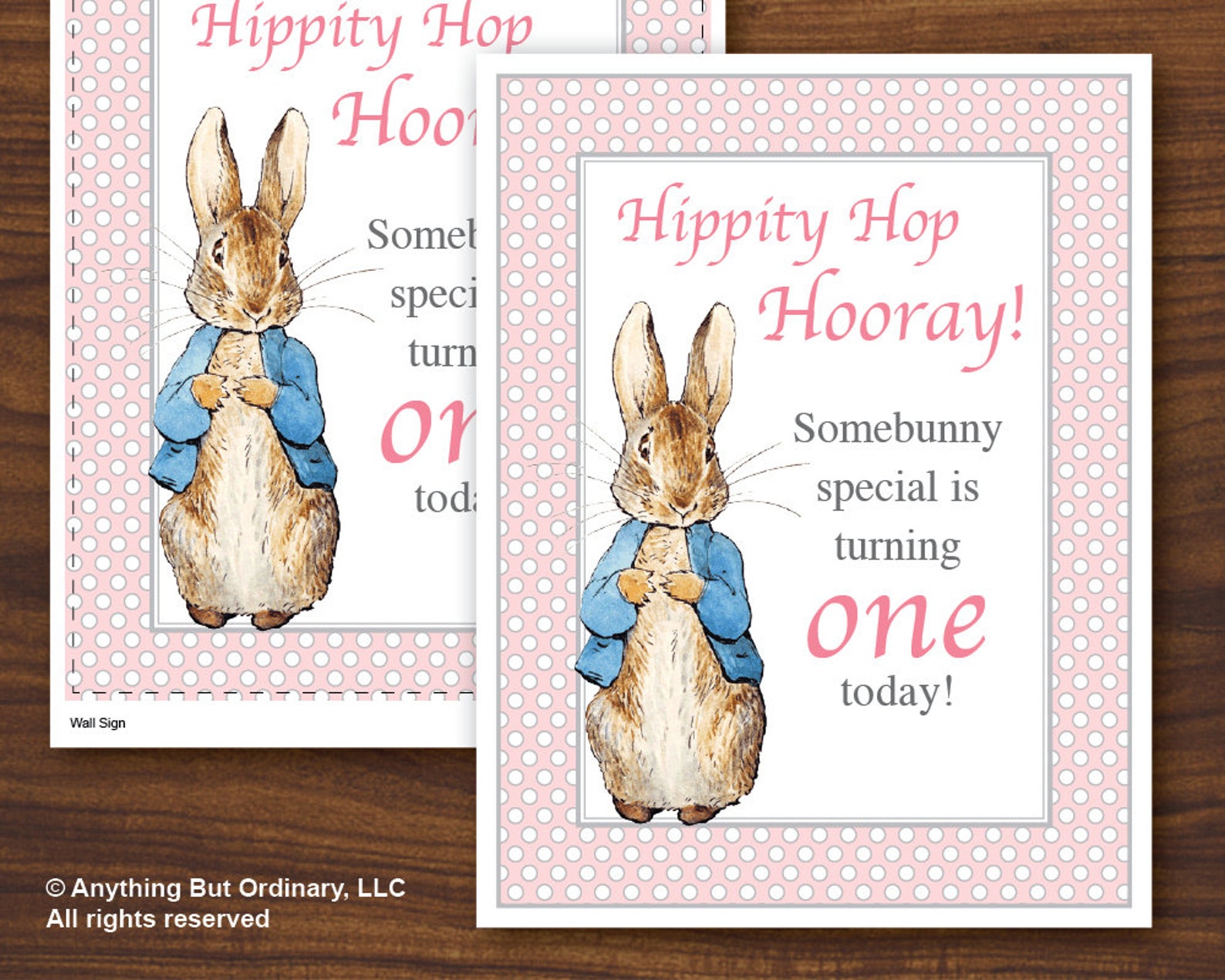 Girl's Somebunny is One Sign, Printable Peter Rabbit First Birthday ...