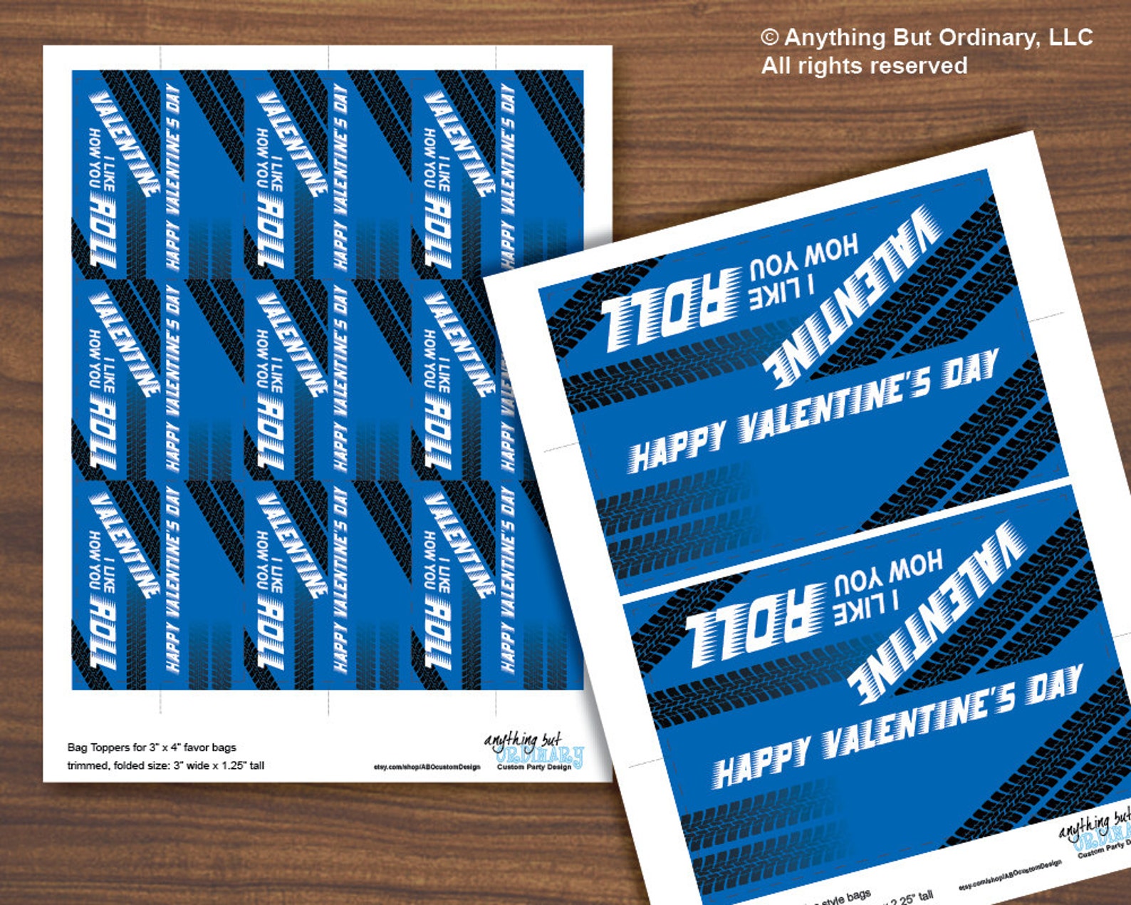 Race Car Valentines How You Roll Valentine Bag Toppers | Etsy