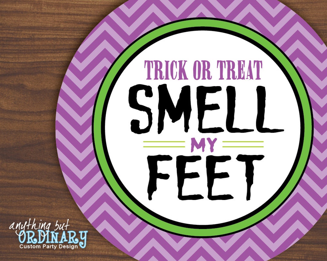 Smell My Feet Halloween Gift Tags, Printable Halloween Favor Labels ...