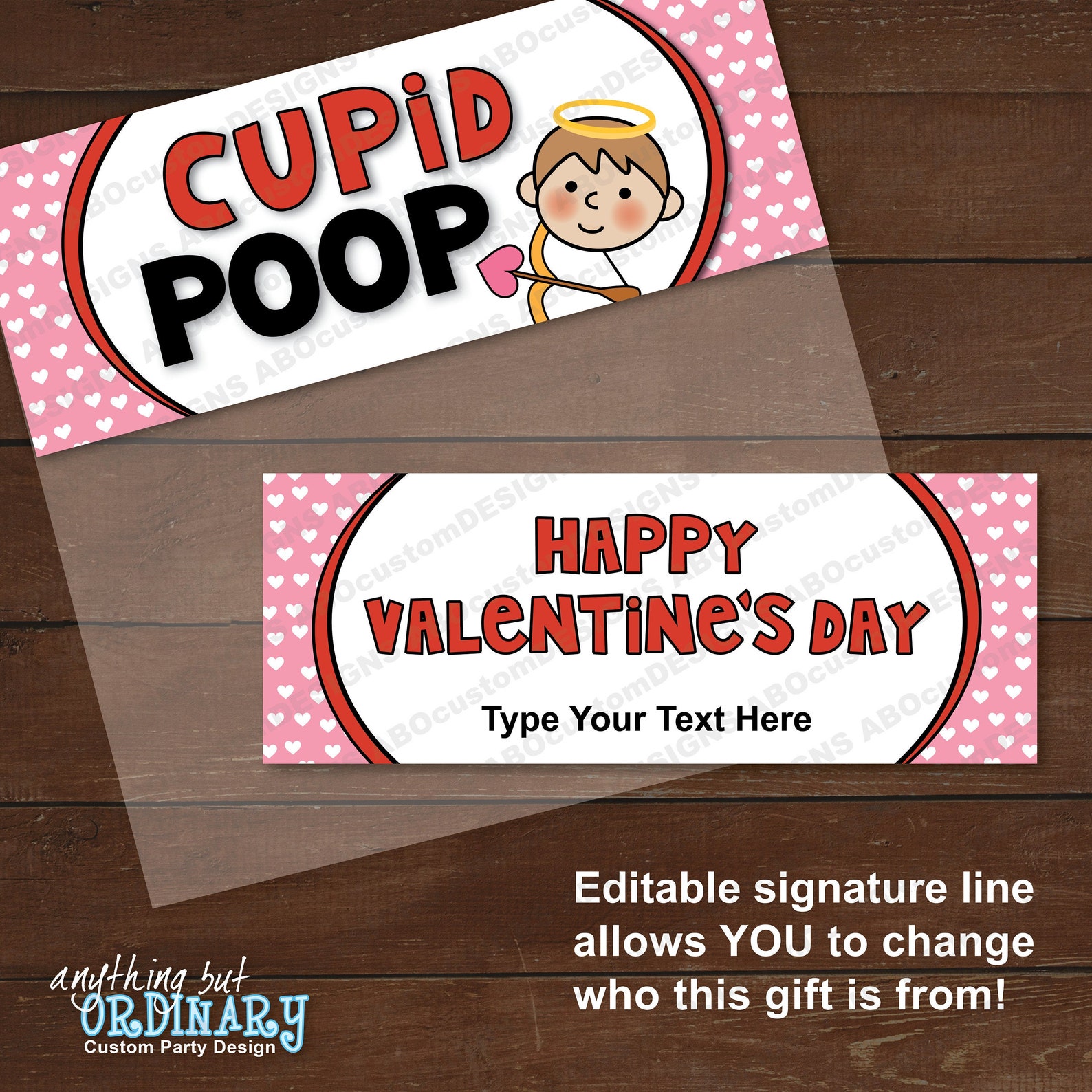 Printable Cupid Poop Bag Toppers Valentine Treat Bag Labels | Etsy