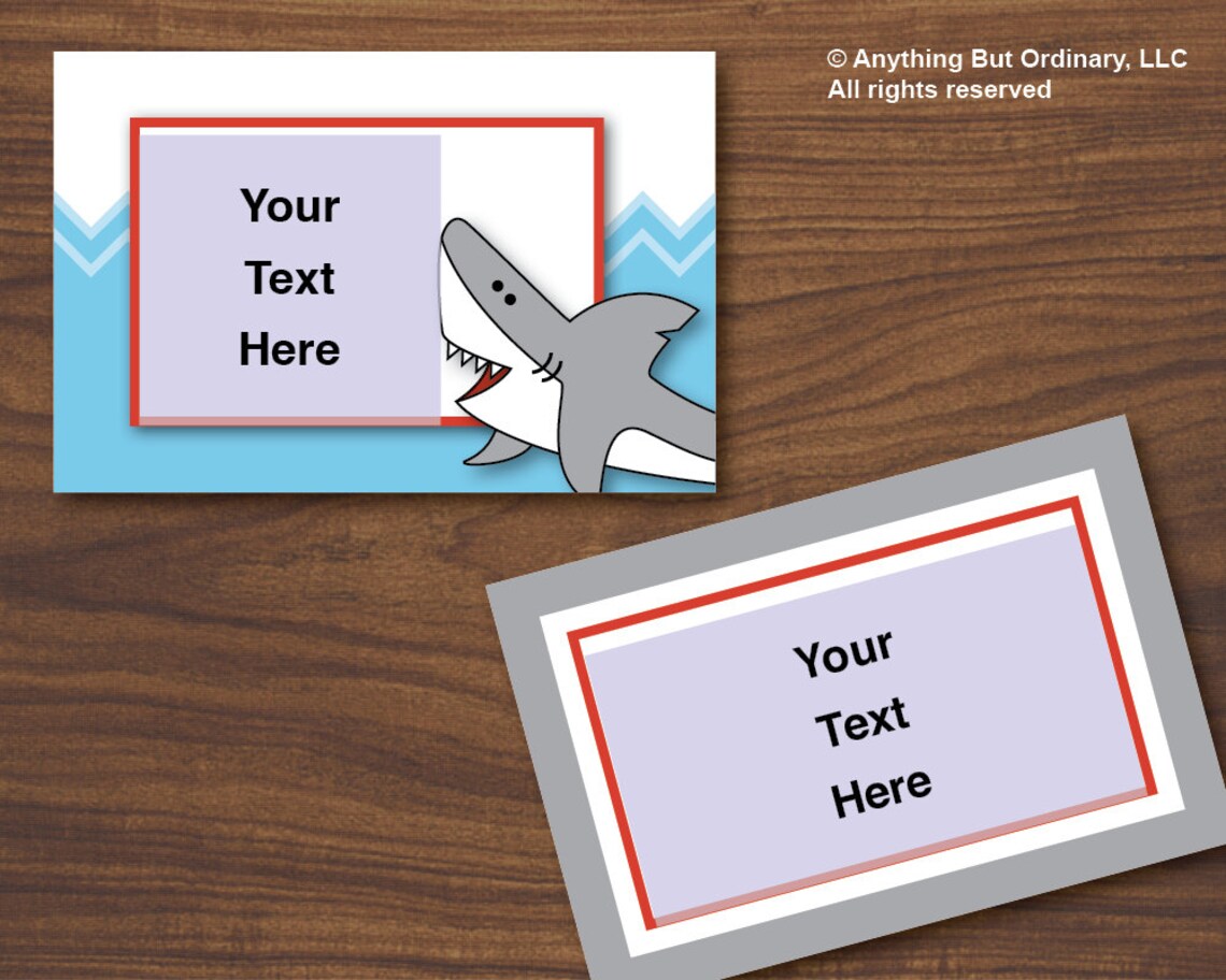 Shark Bite Birthday Editable Table Tents DIY Food Labels - Etsy