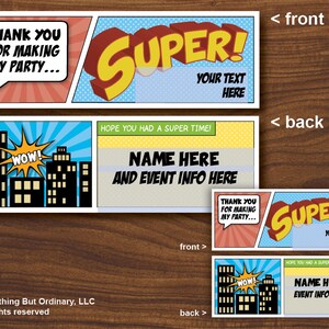 Superhero Birthday Bag Toppers, Editable Treat Bag Labels, INSTANT ...