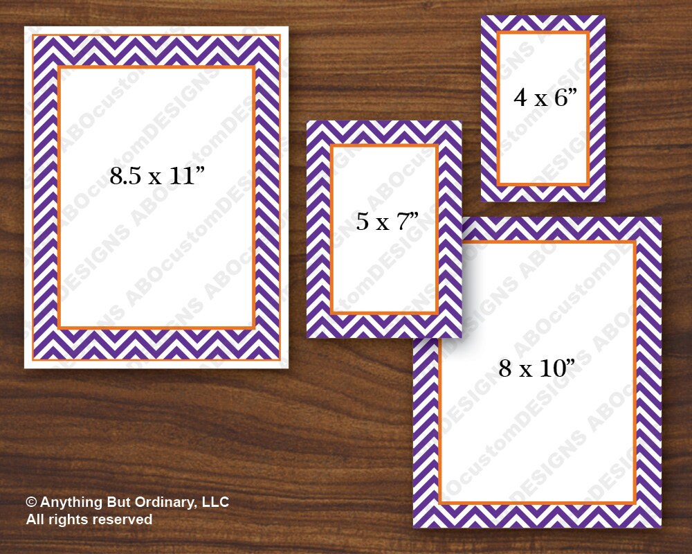 Printable Orange and Purple Chevron Signs, Editable Party Signs ...