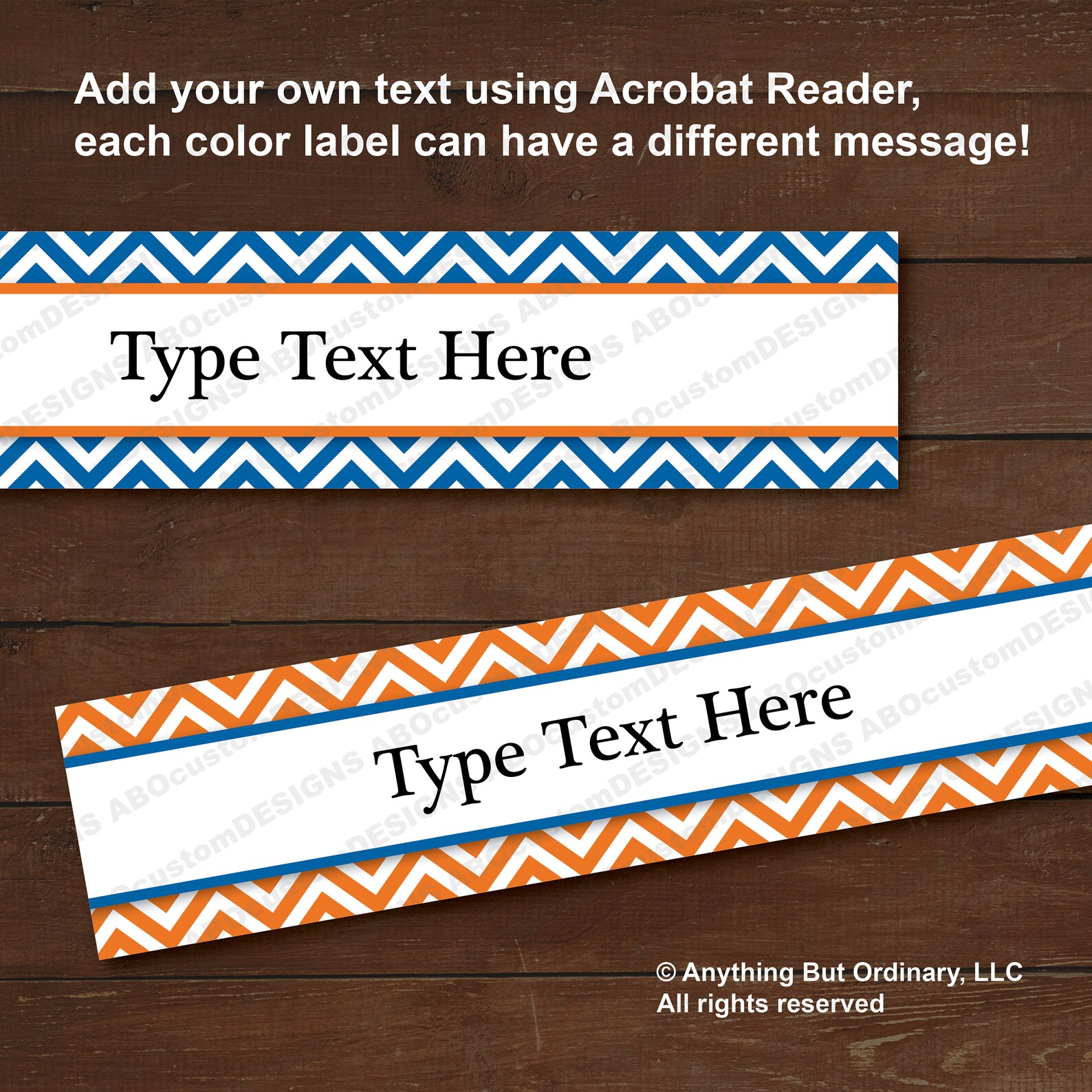 EDITABLE Orange and Blue Water Bottle Labels Printable - Etsy