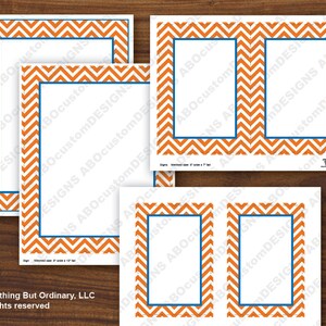 Editable Party Signs, Printable Chevron Wall Signs in Orange and Blue ...