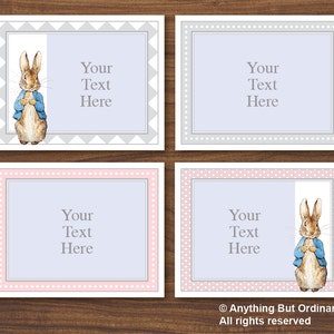 Peter Rabbit Editable Party Signs, Pink and Gray Printable Signs ...