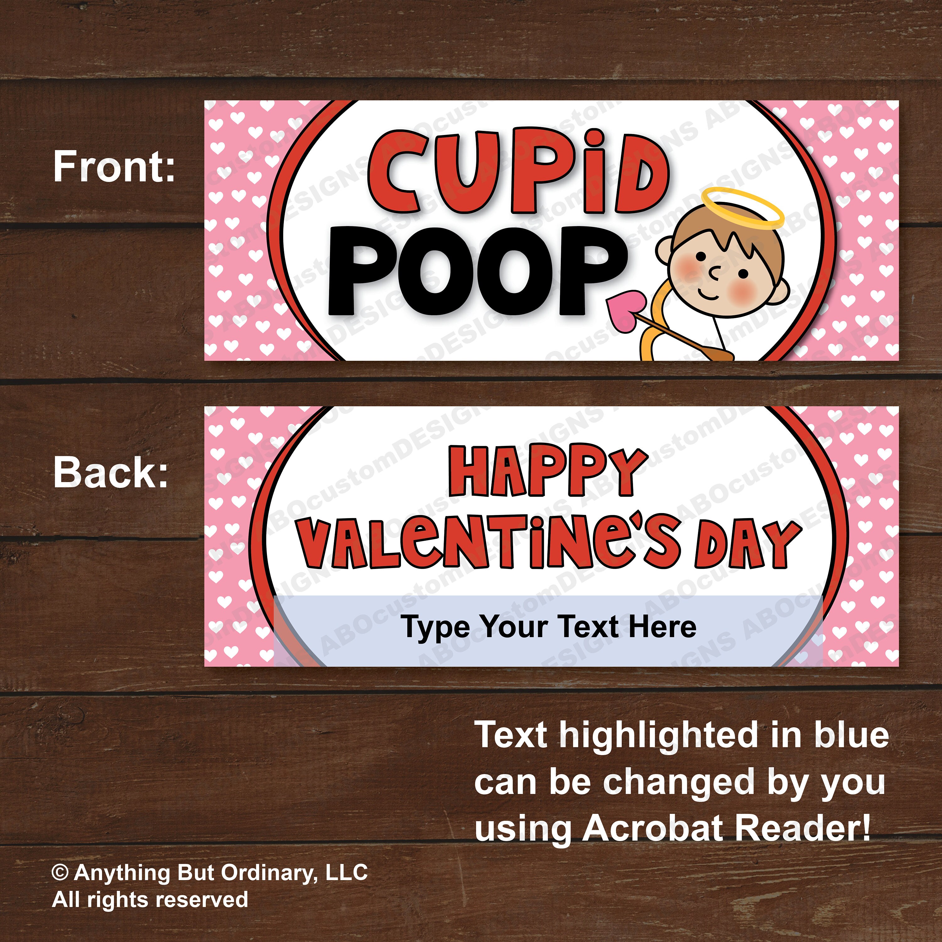 Printable Cupid Poop Bag Toppers Valentine Treat Bag Labels - Etsy UK