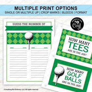 EDITABLE Golf Party Guessing Game Signs | Printable Guess the Number of ...