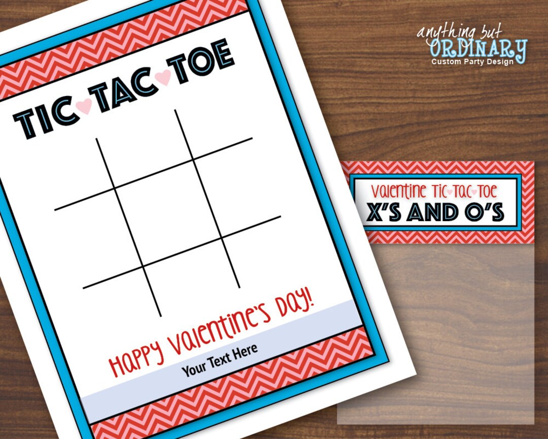 Tic Tac Toe Valentine Cards With Bag Toppers, Tictactoe Xs and Os ...