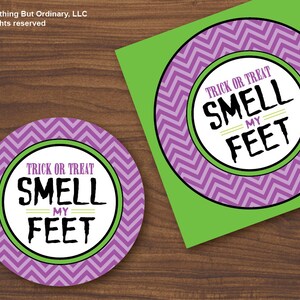 Smell My Feet Halloween Gift Tags, Printable Halloween Favor Labels ...
