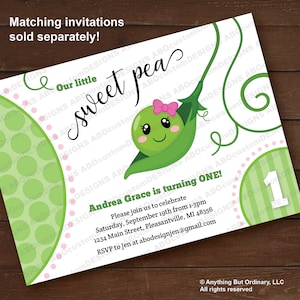 Sweet Pea Thank You Note, Printable Girl's Sweet Pea Flat Thank You ...