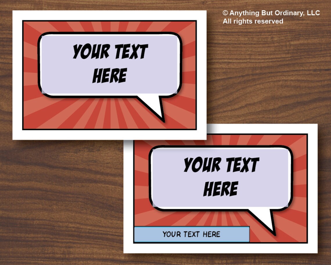 Superhero Table Tent Editable Cards DIY Super Hero Buffet | Etsy