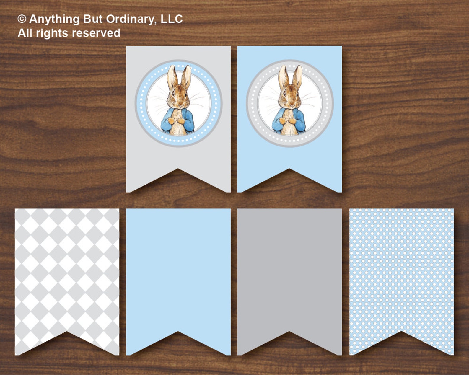 It's A Boy Peter Rabbit Banner in Blue and Gray - Etsy