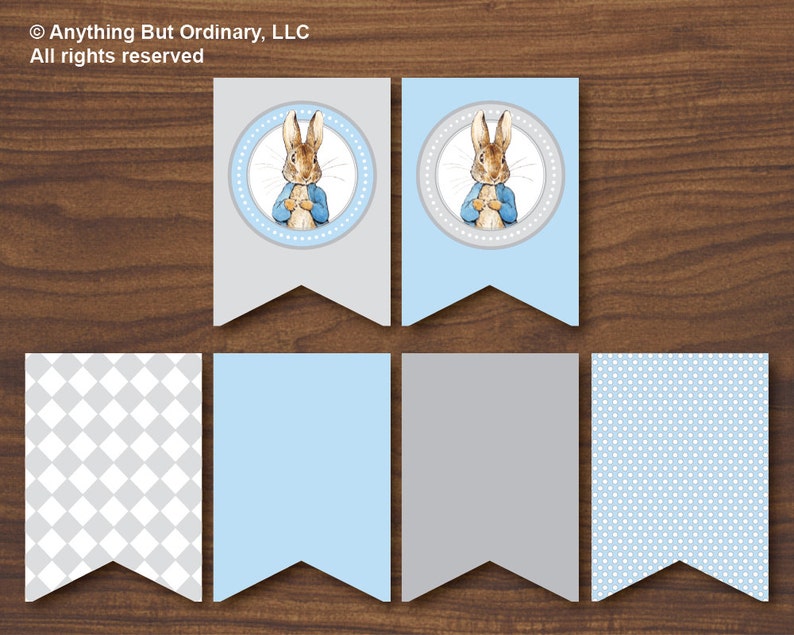 It's A Boy Peter Rabbit Banner in Blue and Gray - Etsy