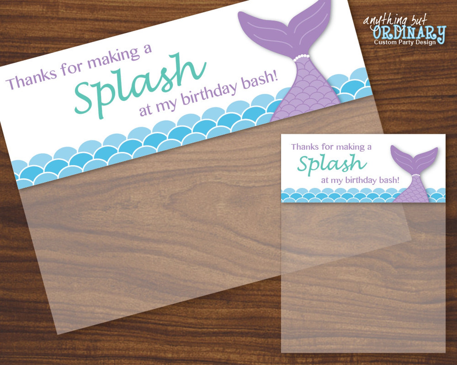 Mermaid Birthday Bag Toppers DIY Editable Treat Bag Labels - Etsy