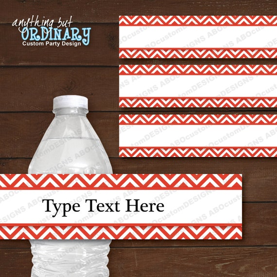 Printable Water Bottle Labels With Editable Text Area | Etsy