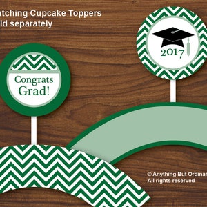 Chevron Green and White Party Cupcake Wrappers, Printable Cupcake ...