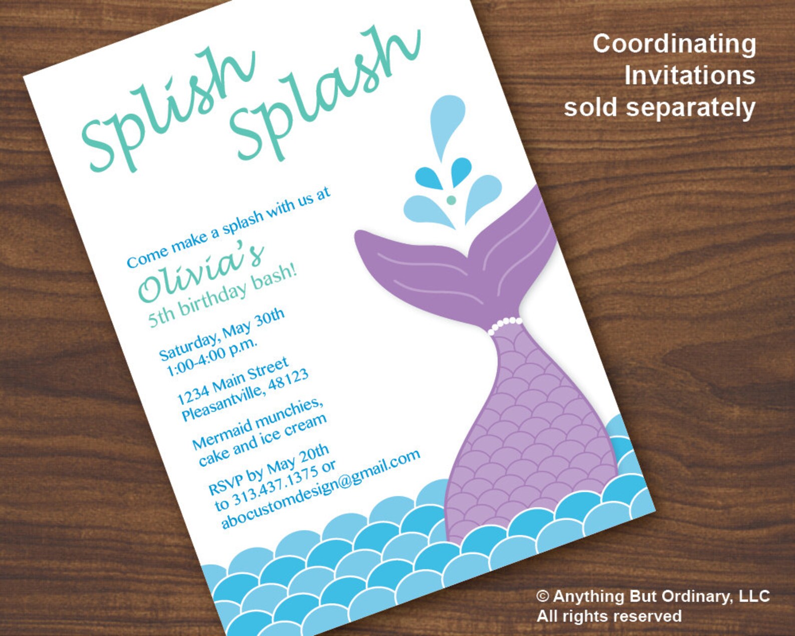 Editable Mermaid Label Cards Large Flat Labels. INSTANT - Etsy