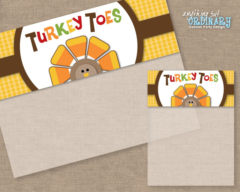 Turkey Toes DIY Thanksgiving Bag Toppers Editable Treat Bag | Etsy