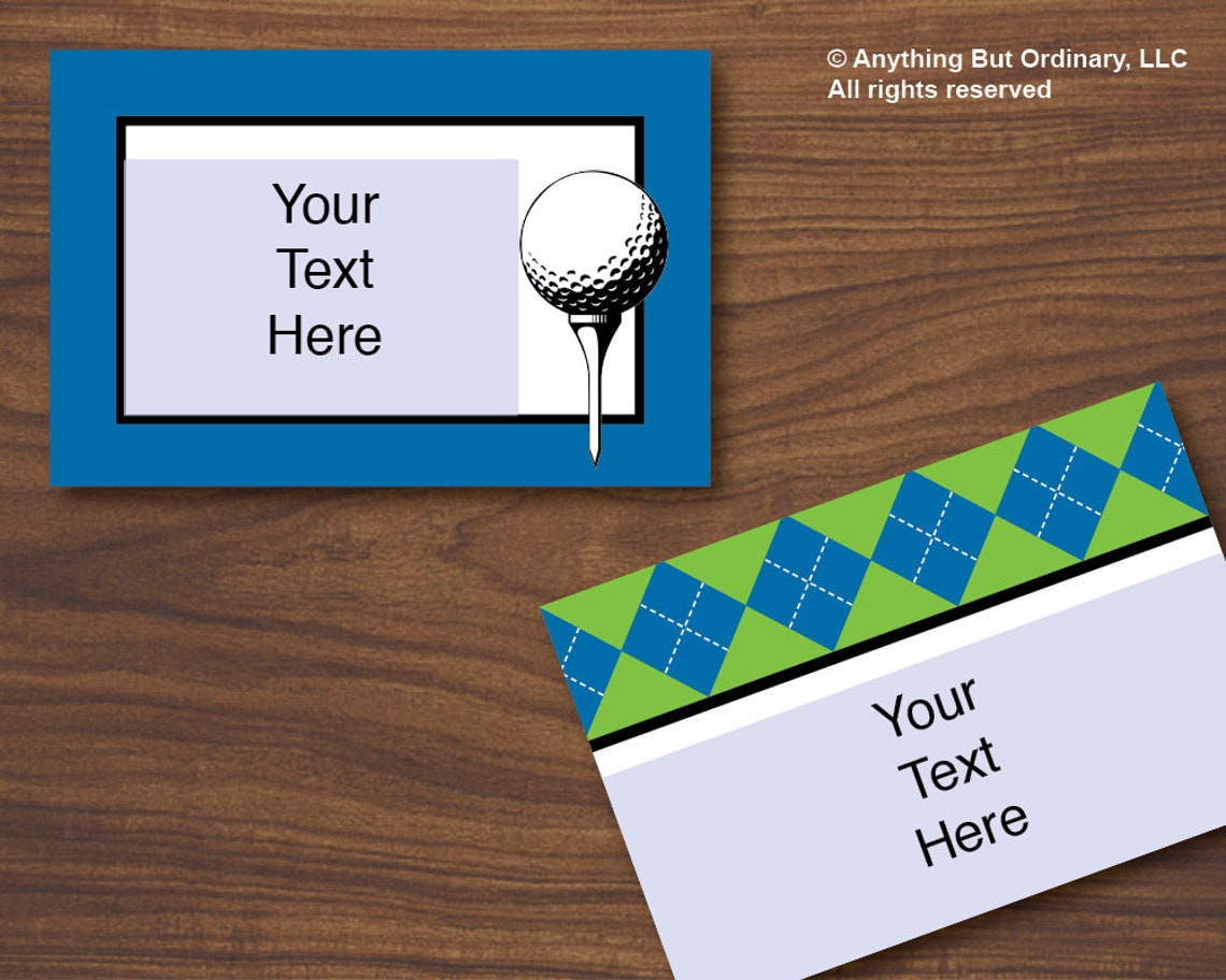 Blue and Green Golf Party Buffet Cards Editable Partee | Etsy