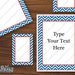 Editable Party Signs in Red, White and Blue, Printable Chevron Wall ...