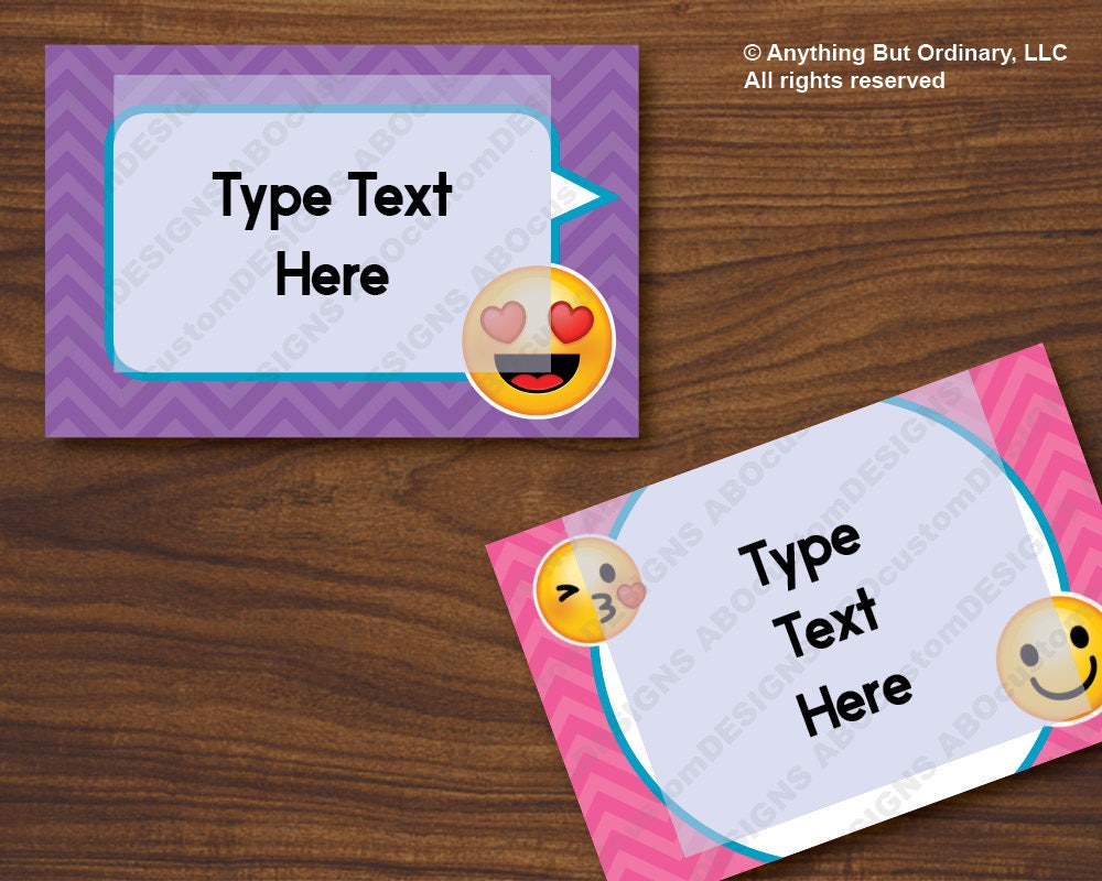 Editable Emoji Tent Cards / Printable Girls Emoji Folded - Etsy Canada
