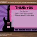 Girl's Rockstar Thank You Card / Printable Rockstar Party Thank You ...