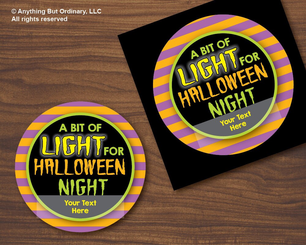 Halloween Glow Stick Labels Circle Favors INSTANT DOWNLOAD - Etsy