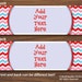 Editable Message Chevron Bag Toppers in Red, Pink and Blue, Editable ...