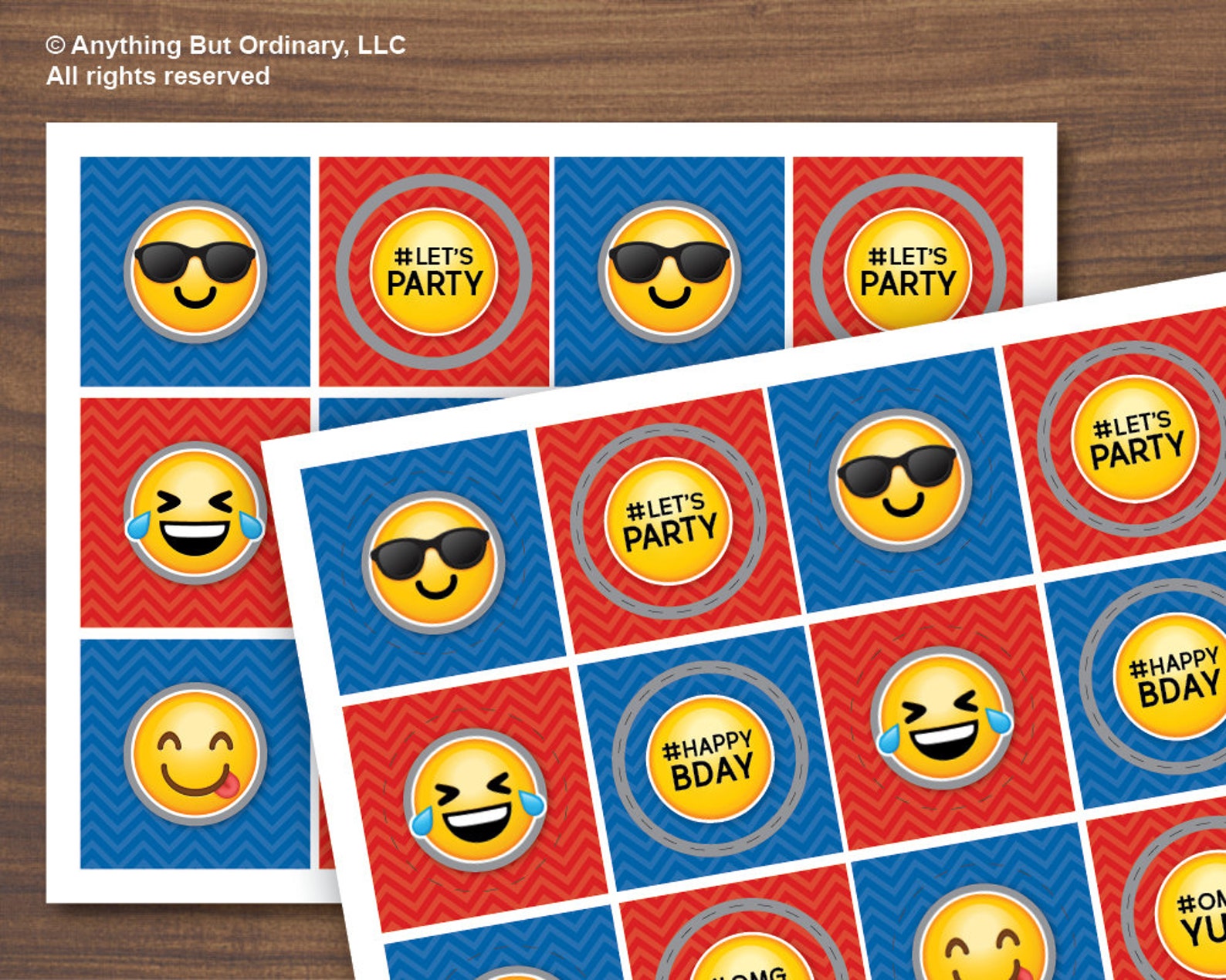 Boy's Emoji Birthday Cupcake Toppers Printable Emoji | Etsy