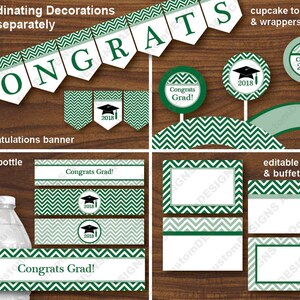 Editable Party Signs in Green Chevron, Printable Green Chevron Wall ...