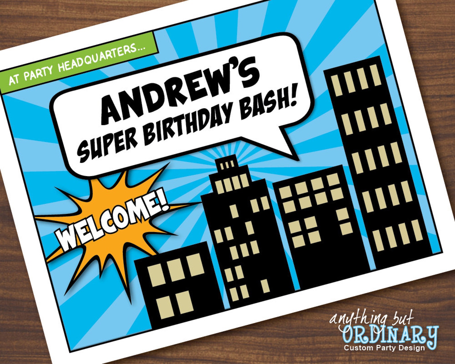 Superhero Welcome Sign Comic Book Super Hero Editable Party - Etsy