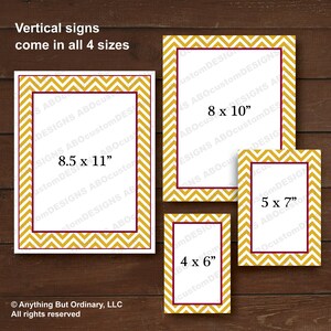 Editable Party Signs in Gold and Maroon Printable Chevron Wall Signs ...